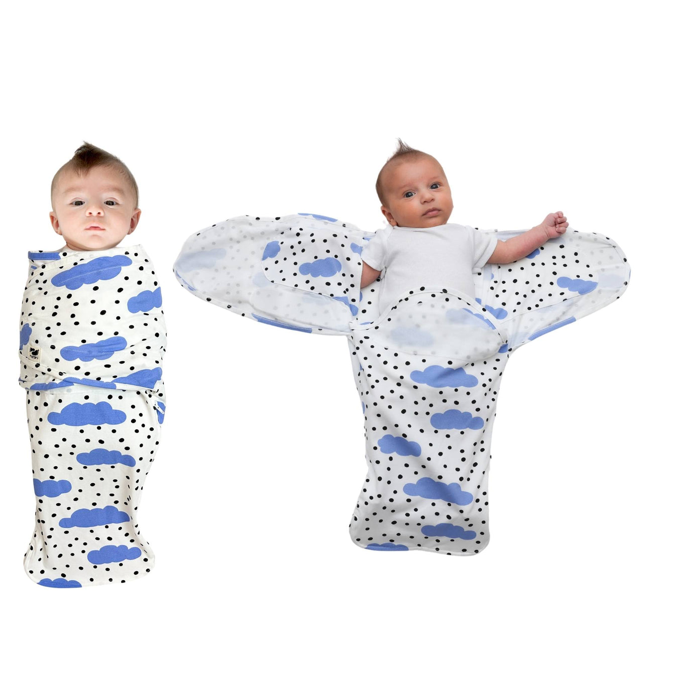 Norani Baby Snugababe Sleep Pod with Arm Inserts - Blue Clouds