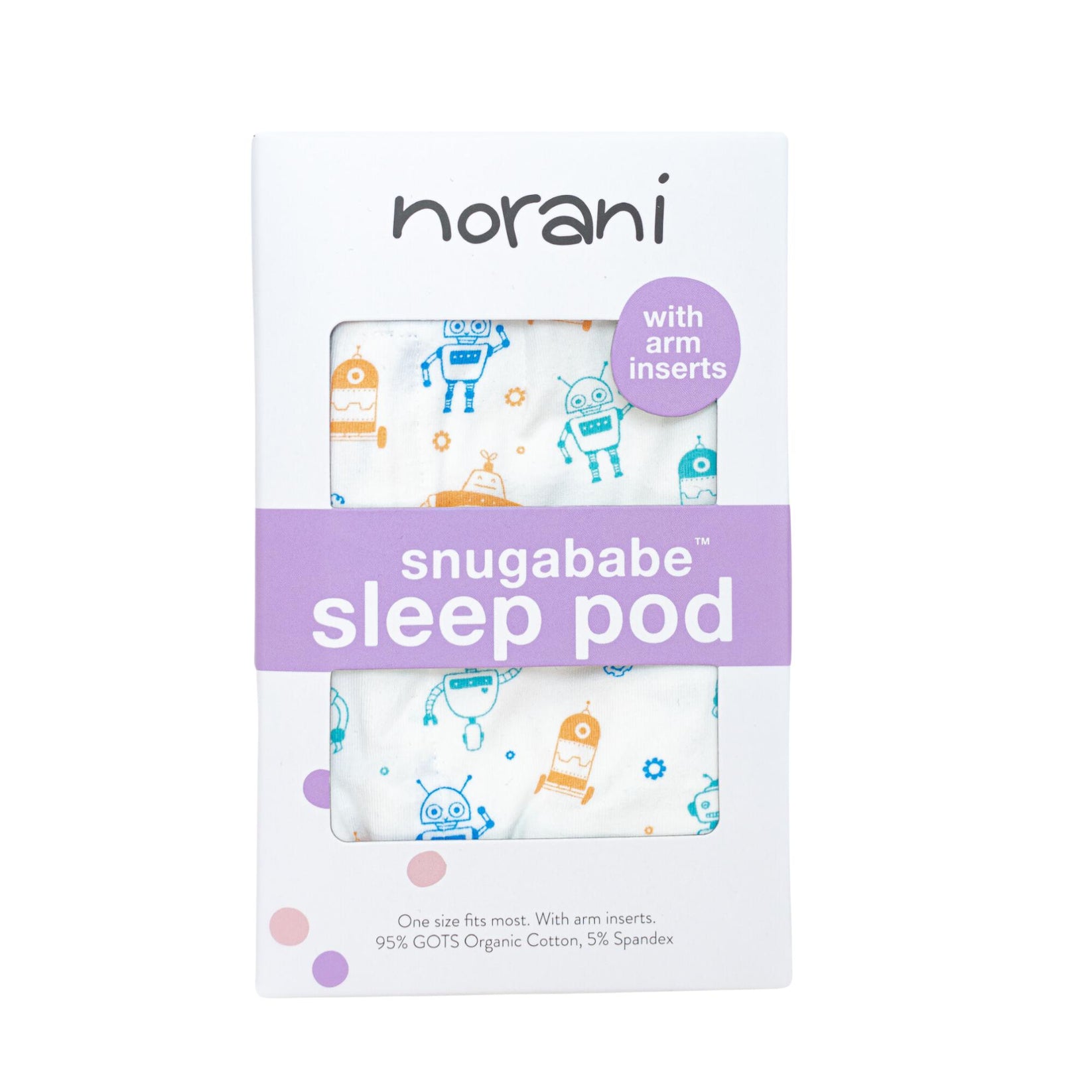 Norani Baby Snugababe Sleep Pod with Arm Inserts - Robots