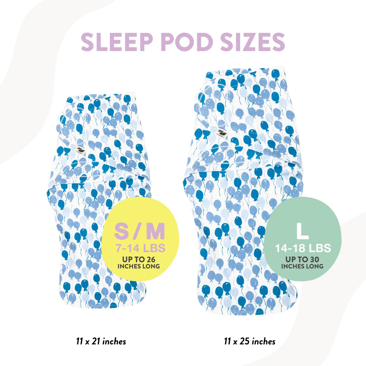 Norani Baby Snugababe Sleep Pod with Arm Inserts - Blue Balloons