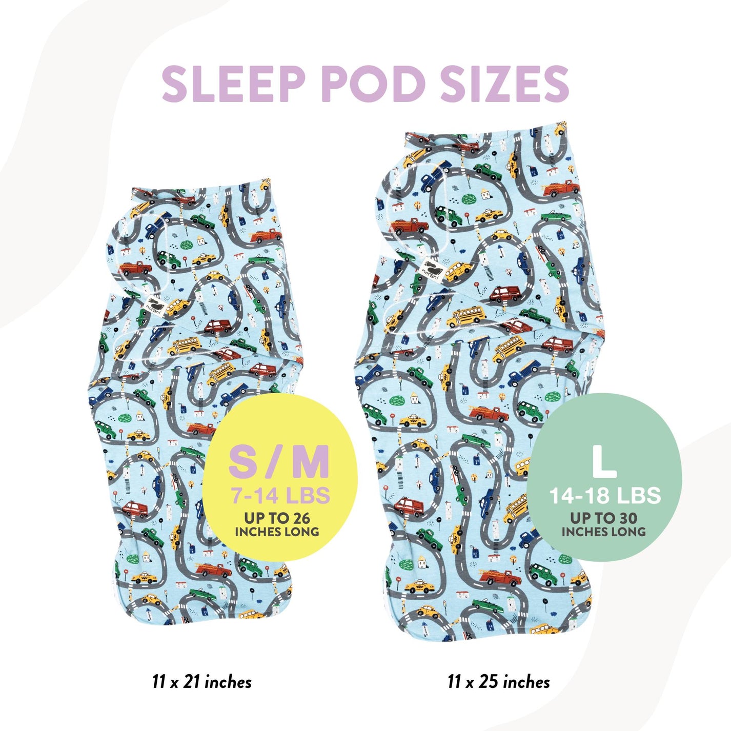 Norani Baby Snugababe Sleep Pod with Arm Inserts - Cars
