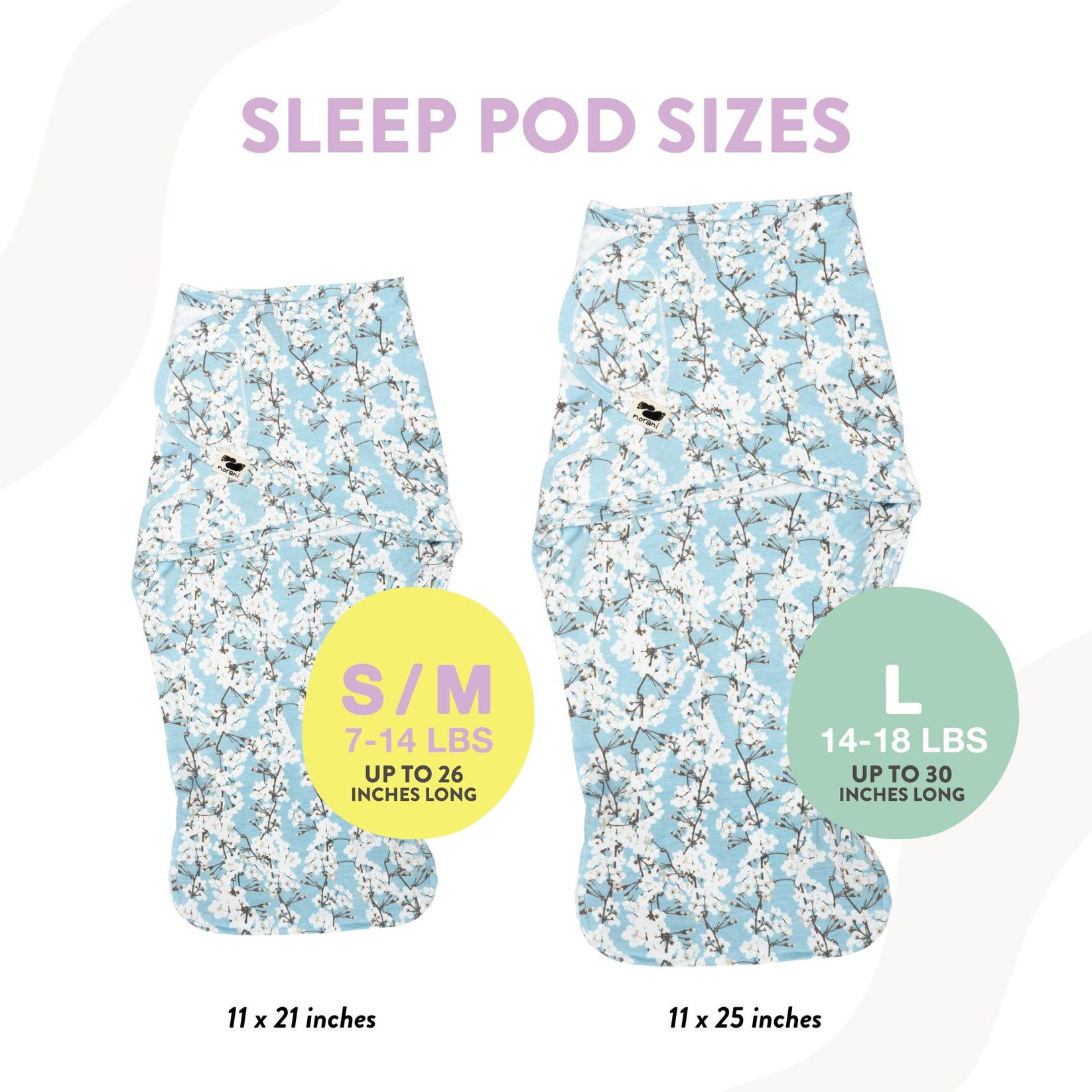Norani Baby Snugababe Sleep Pod with Arm Inserts - Cherry Blossoms